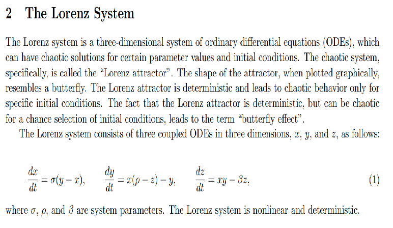Solved 2 The Lorenz System The Lorenz system is a | Chegg.com