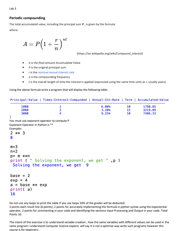 The goal is to write a python program per the | Chegg.com