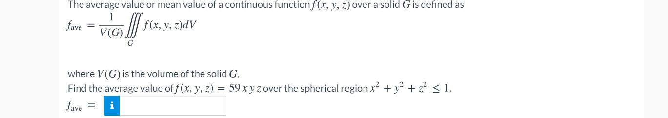 Solved The average value or mean value of a continuous | Chegg.com