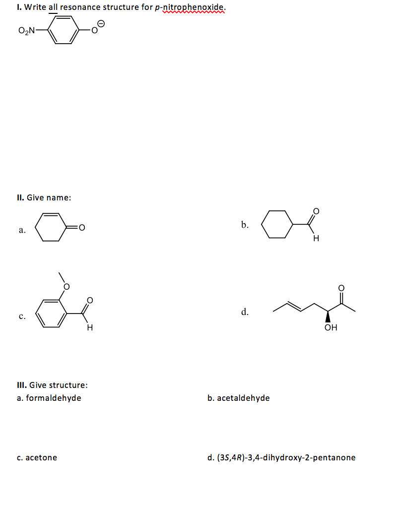 Solved 1. Write all resonance structure for | Chegg.com