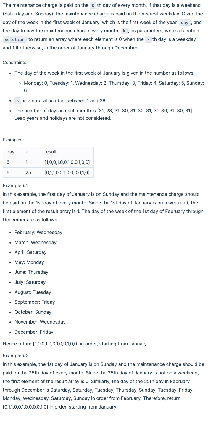 Solved The maintenance charge is paid on the k th day of | Chegg.com