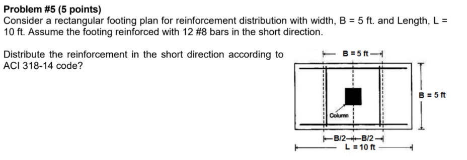 Solved Problem #5 (5 points) Consider a rectangular footing | Chegg.com