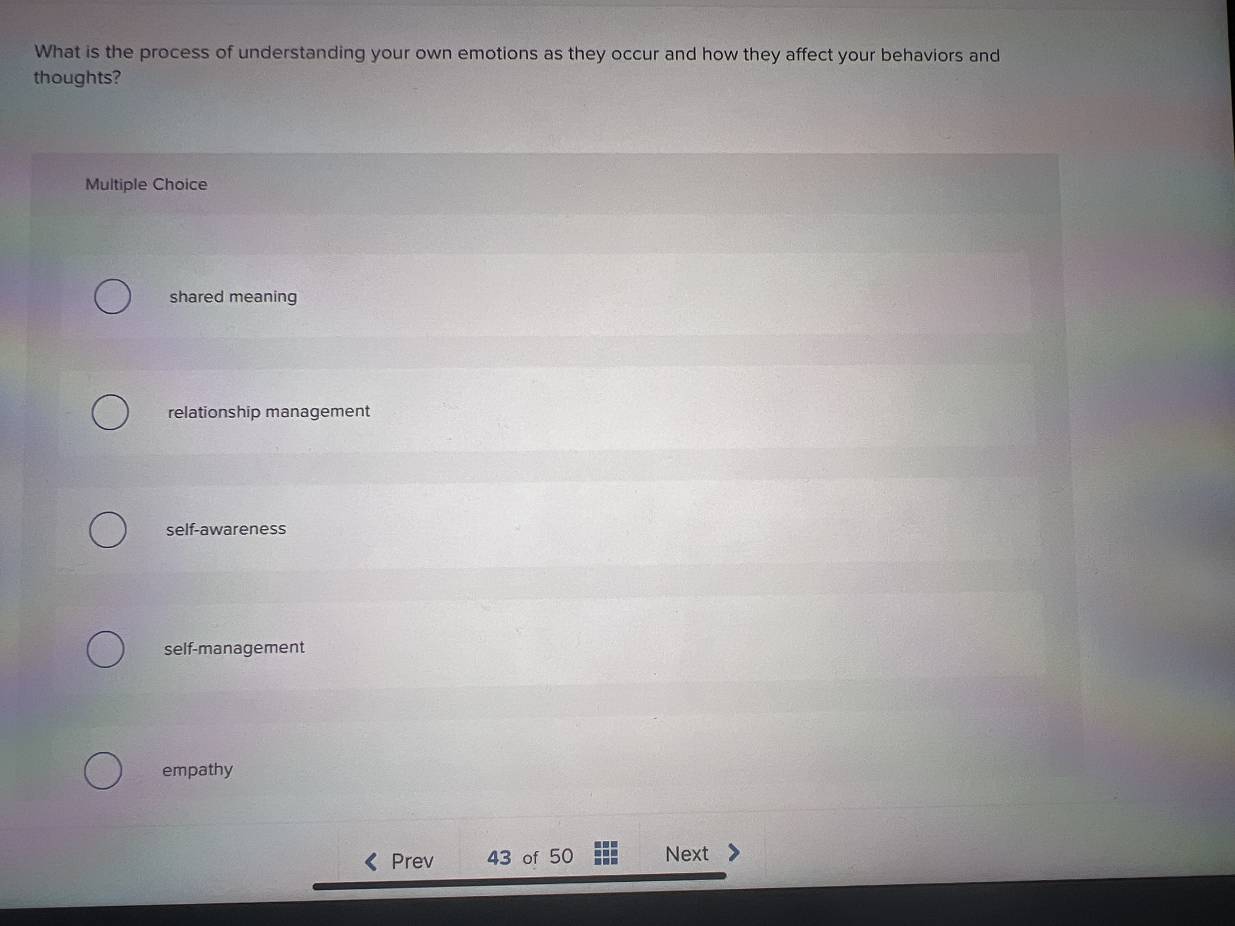 Solved What is the process of understanding your own | Chegg.com