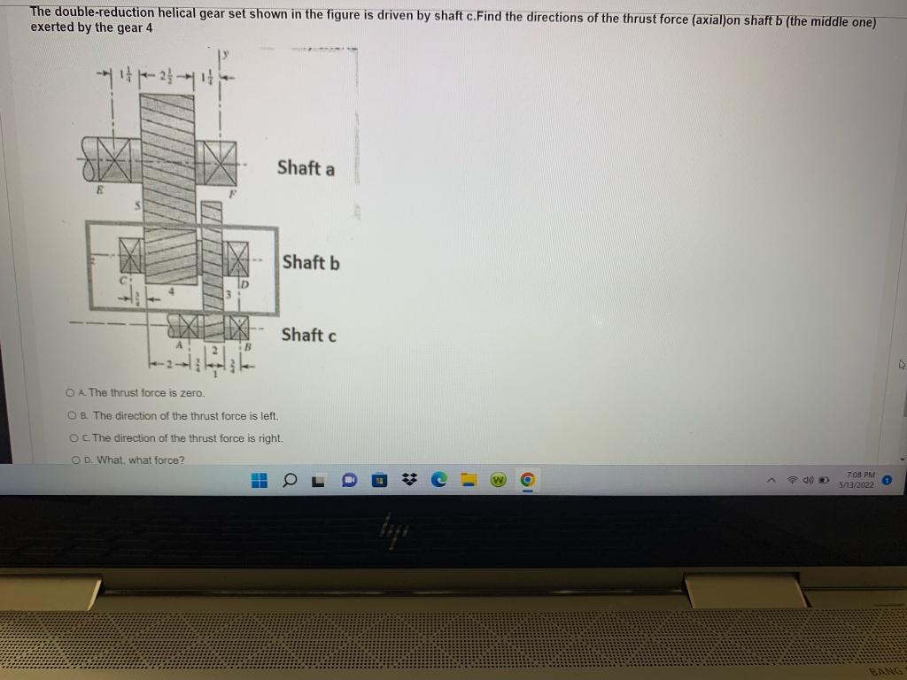 Solved The double-reduction helical gear set shown in the | Chegg.com