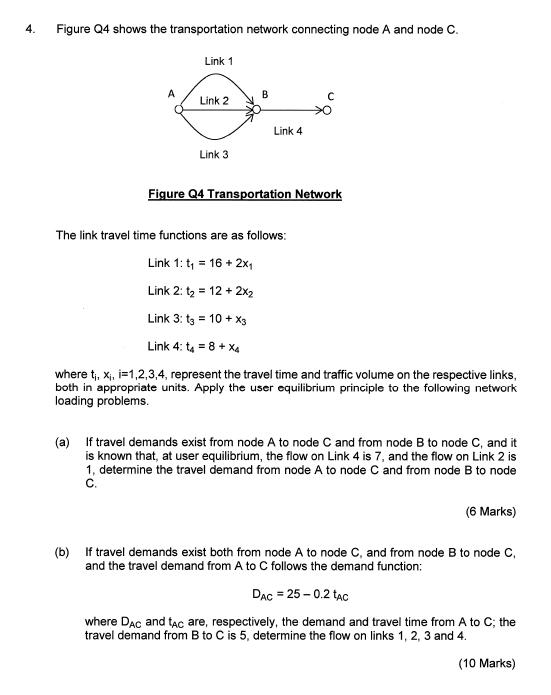 Solved 4. Figure 24 shows the transportation network | Chegg.com
