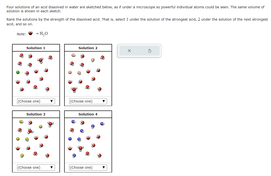 Solved Four solutions of an acid dissolved in water are | Chegg.com