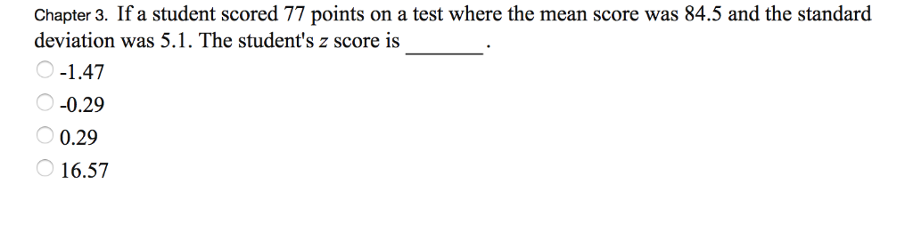 Solved Chapter 3. If a student scored 77 points on a test | Chegg.com