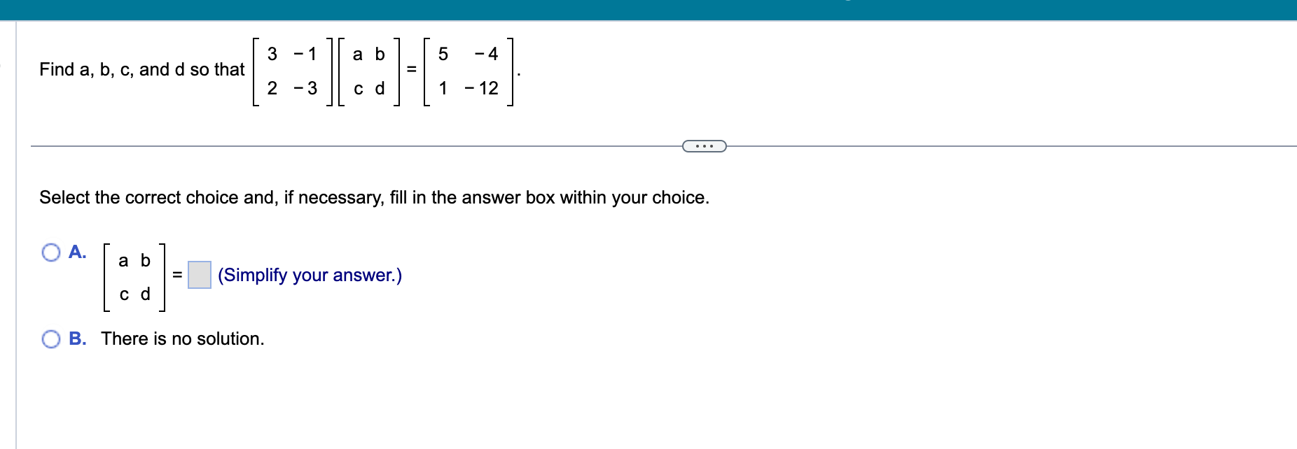 Solved Find a,b,c, ﻿and d so that | Chegg.com