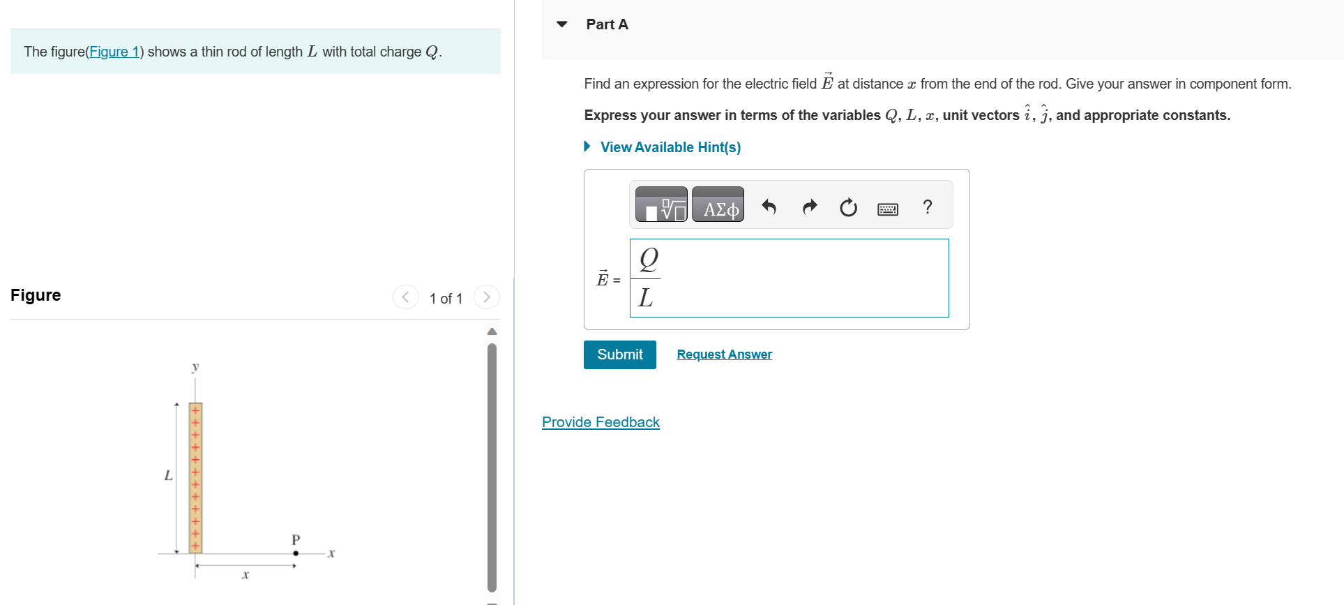 Solved The figure(Figure 1) shows a thin rod of length L | Chegg.com
