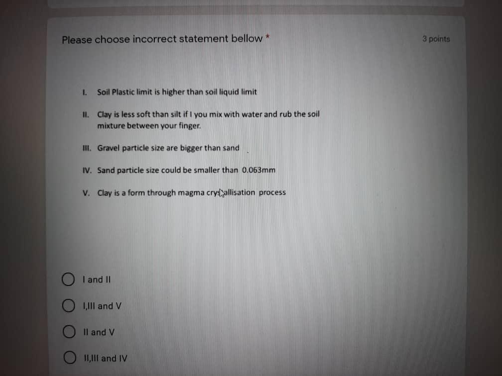 Solved Please choose incorrect statement bellow 3 points 1 | Chegg.com