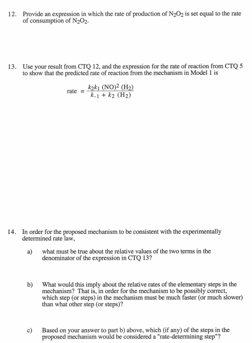 Solved Model 2: The Steady State Approximation. It is | Chegg.com