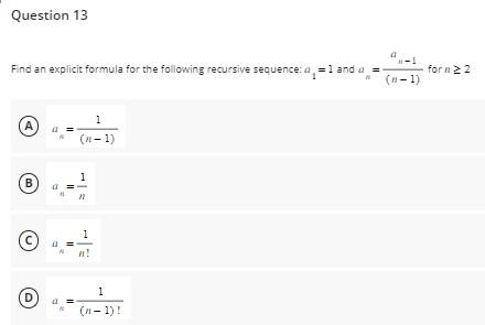 Solved Find an explicit formula for the following recursive | Chegg.com
