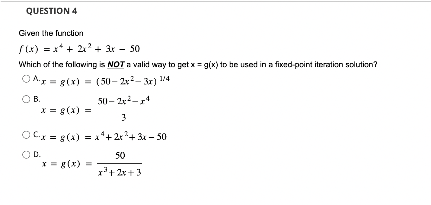 Solved QUESTION 4\\nGiven the | Chegg.com