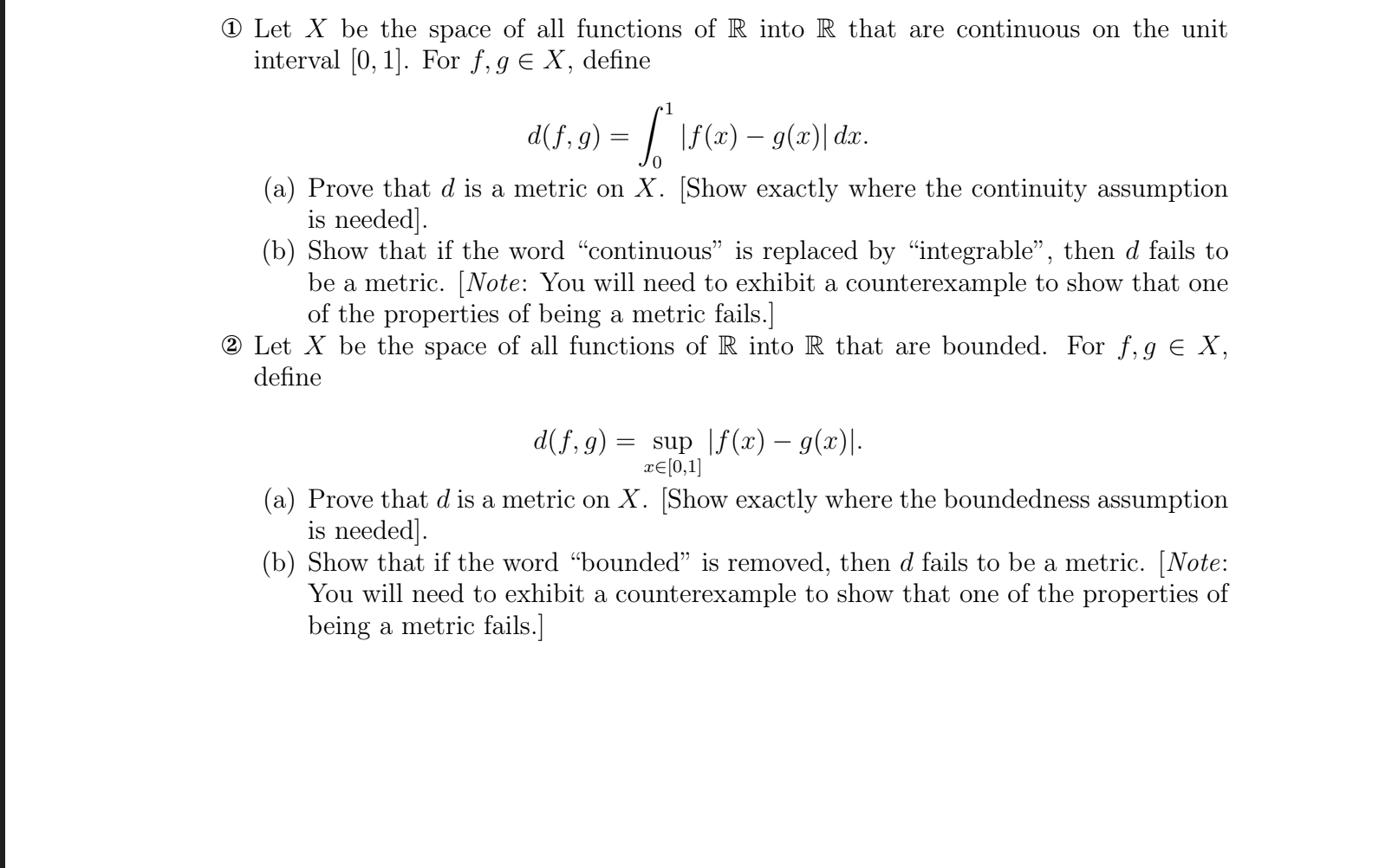 Solved (1) Let X be the space of all functions of R into R | Chegg.com