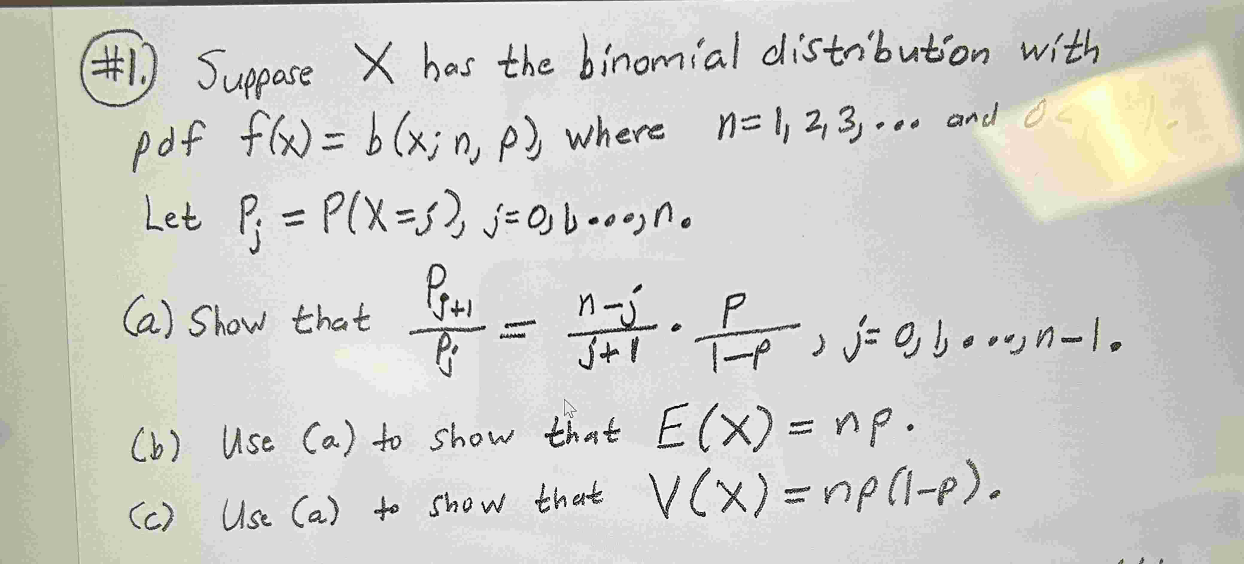 Solved (#1.) ﻿Suppare x ﻿has the binomial distribution | Chegg.com