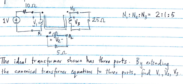 Solved The ideal transformer shown has three ports. By | Chegg.com