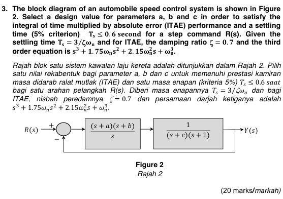 Solved 3. The block diagram of an automobile speed control | Chegg.com