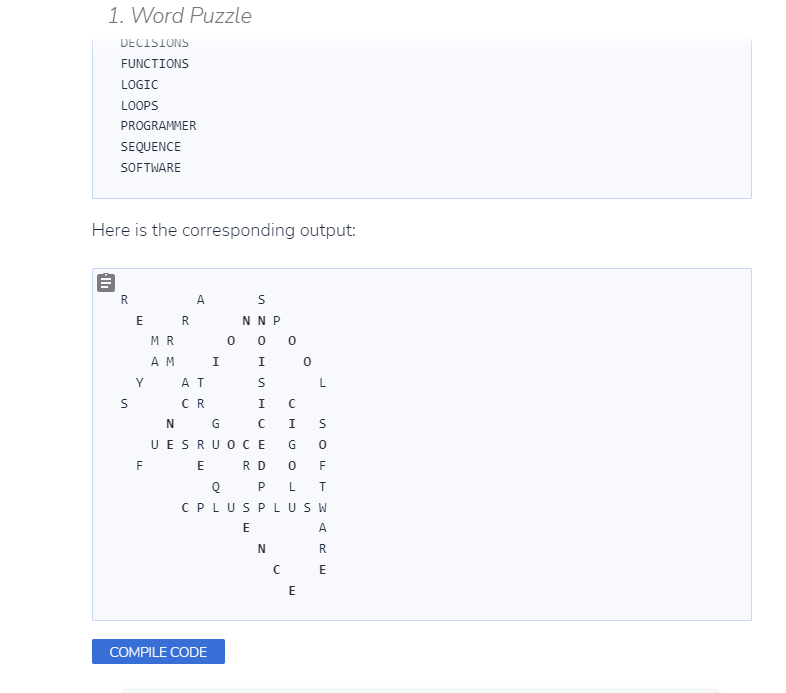 Solved 1. Word Puzzle In this game, given a matrix of | Chegg.com