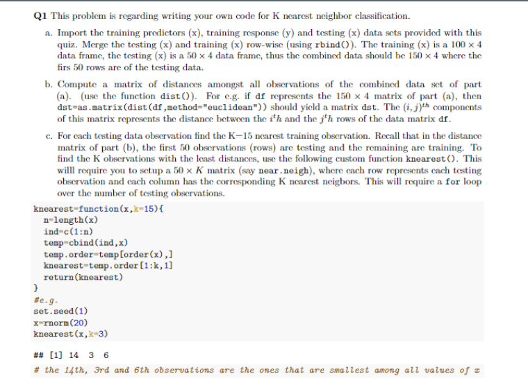 In Rstudio. Need Help with part C. Will thumbs up. | Chegg.com
