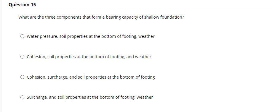 Solved Question 13 A one-way eccentrically loaded shallow | Chegg.com