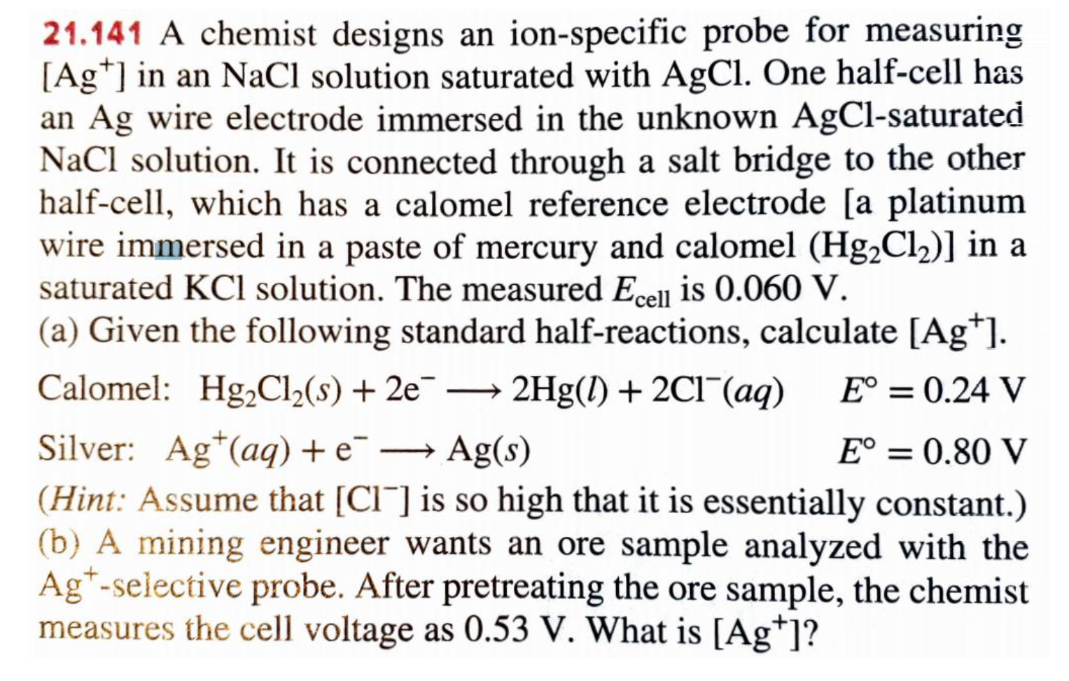 Solved 21.141 A chemist designs an ion-specific probe for | Chegg.com