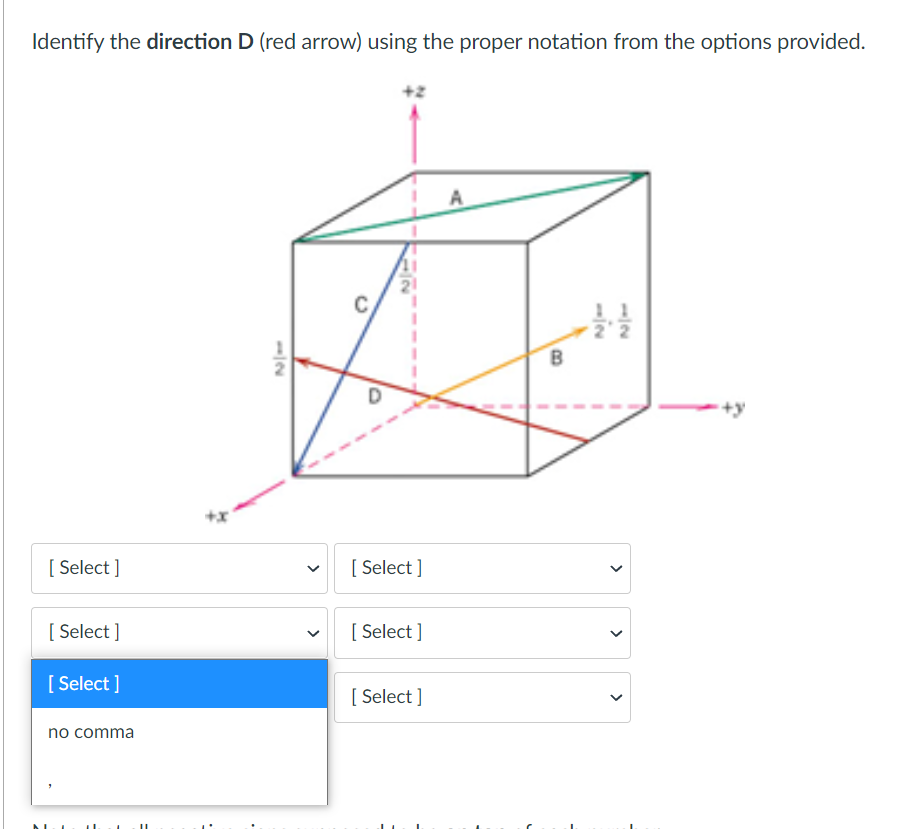 Solved Identify the direction D (red arrow) using the proper | Chegg.com
