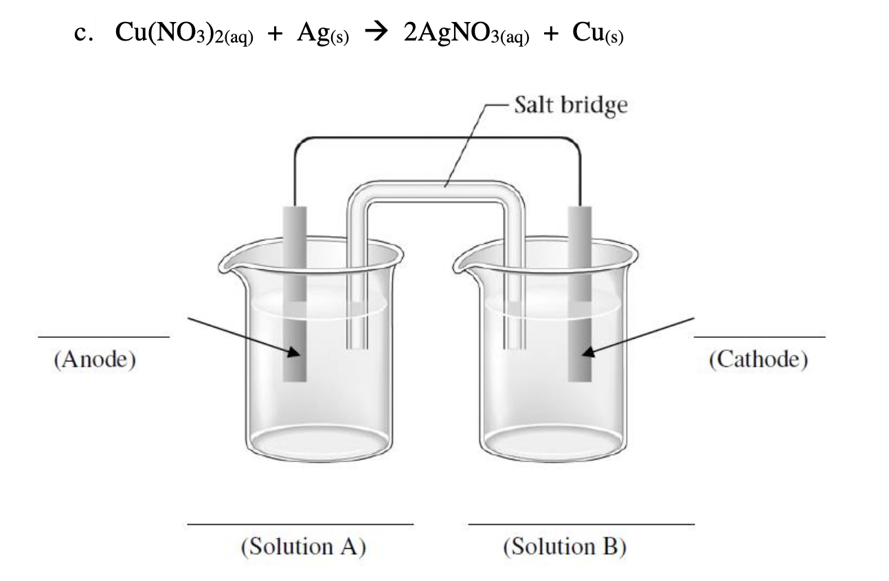 Solved C. Cu(NO3)2(aq) Ag(s) + 2AgNO3(aq) + Cu(s) Salt | Chegg.com