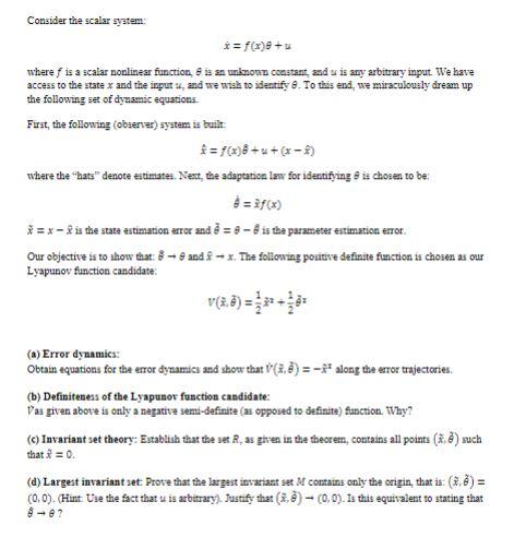 Problem 2: LaSalle's Invariance Theorem (30 points) | Chegg.com