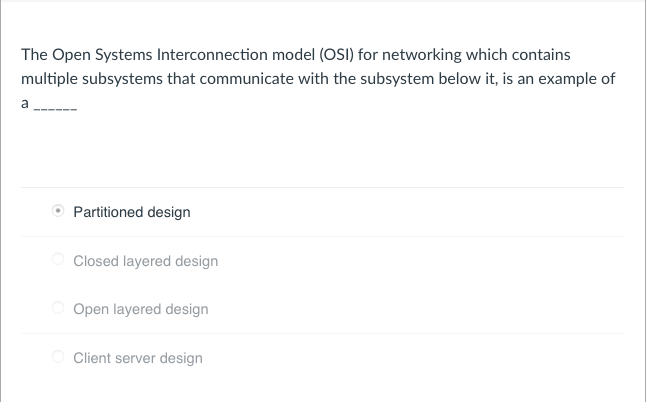 Solved The Open Systems Interconnection model (OSI) for | Chegg.com