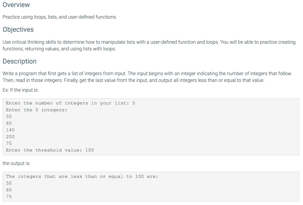 Solved Overview Practice Using Loops Lists And 
