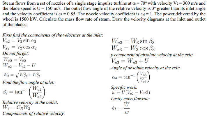 Solved Steam flows from a set of nozzles of a single stage | Chegg.com