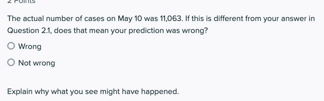 The actual number of cases on May 10 was 11,063. If | Chegg.com