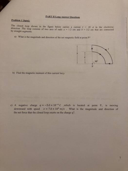 Solved The closed loop shown in the figure below carries a | Chegg.com