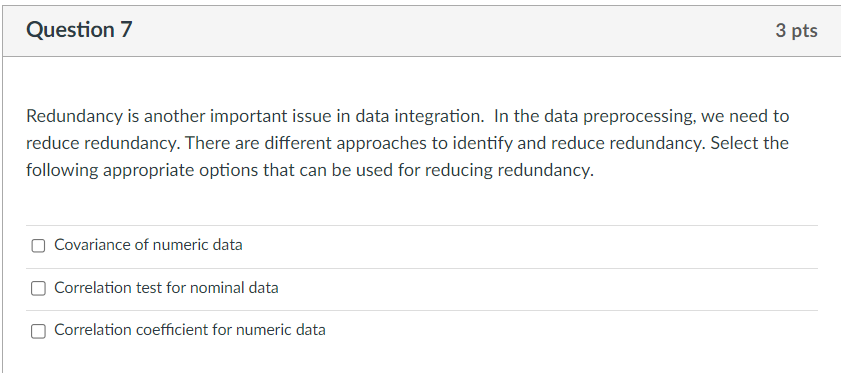 Solved Redundancy Is Another Important Issue In Data