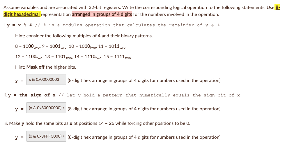 Solved Assume variables and are associated with 32-bit | Chegg.com