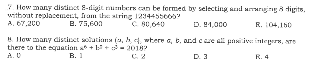 Solved 7 How Many Distinct 8 Digit Numbers Can Be Formed By