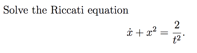 Solved Solve the Riccati equation | Chegg.com