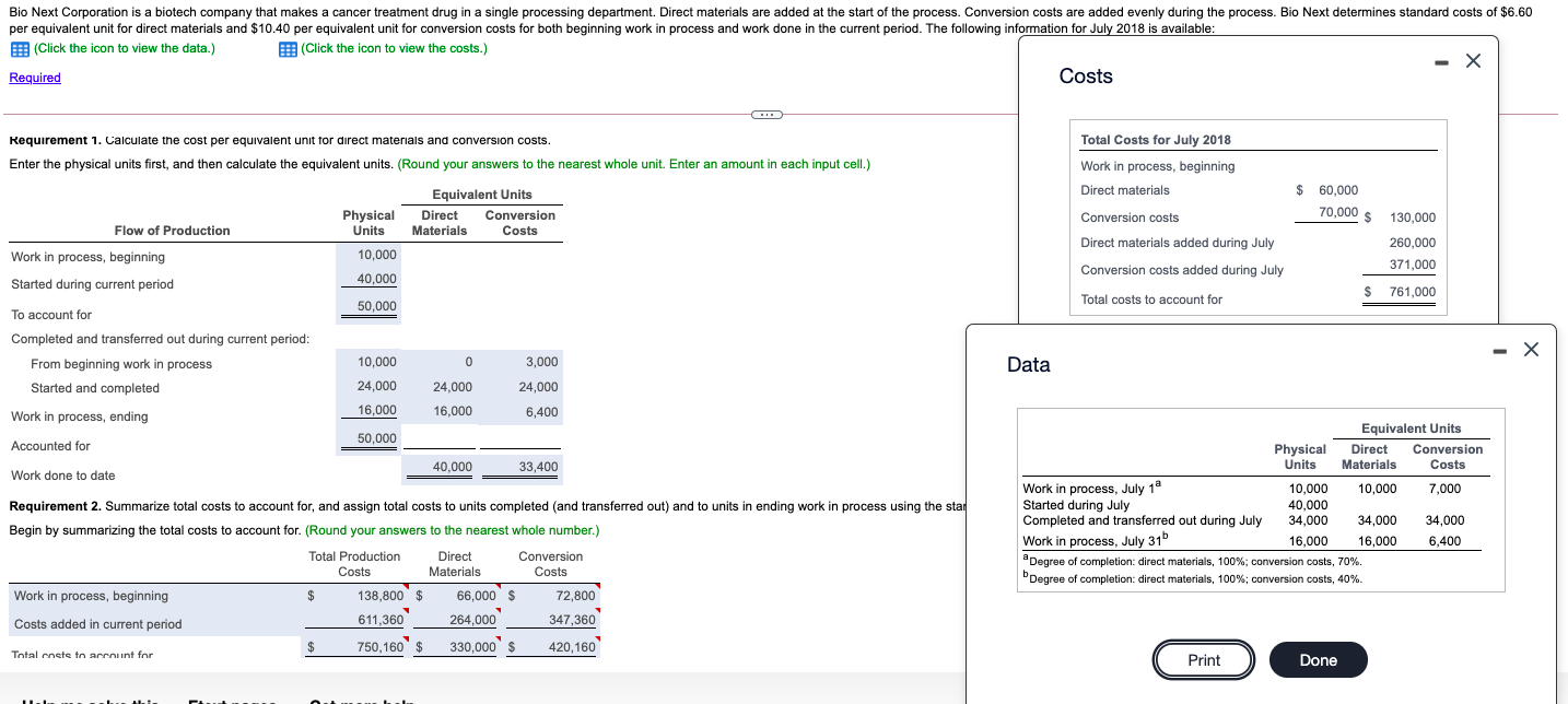 Solved Bio Next Corporation is a biotech company that makes | Chegg.com