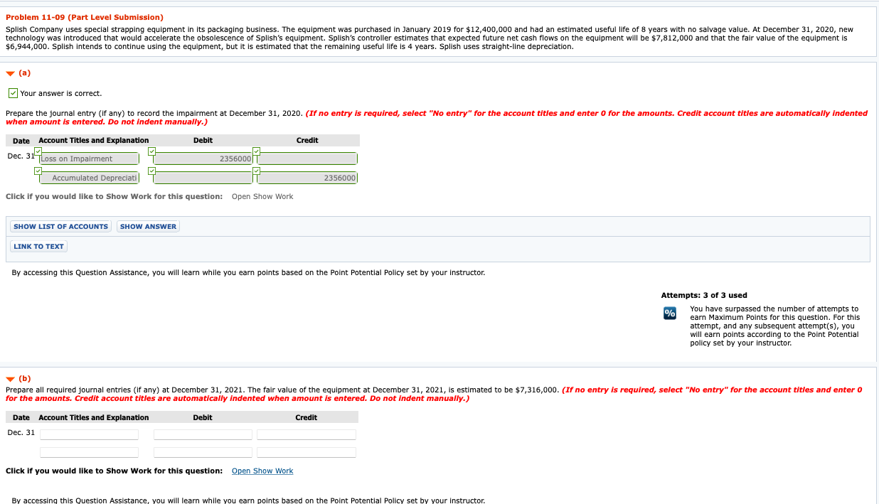 Solved Problem 11-09 (Part Level Submission) Splish Company | Chegg.com