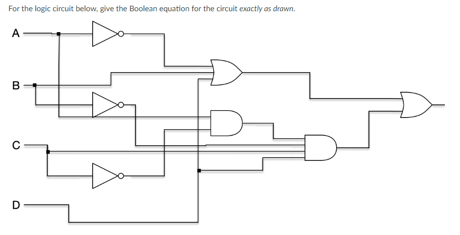 Solved For the logic circuit below, give the Boolean | Chegg.com
