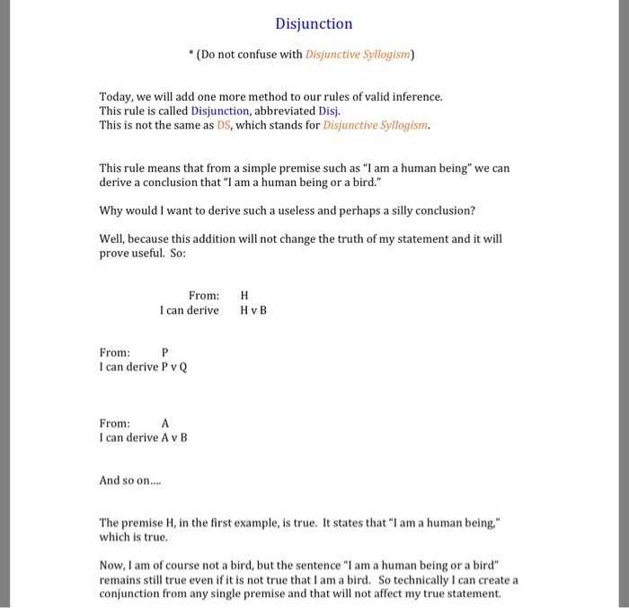 Solved Disjunction (Do not confuse with Disjunctive | Chegg.com