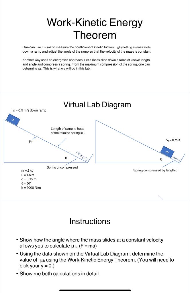 Solved Work-Kinetic Energy Theorem One can use F = ma to | Chegg.com