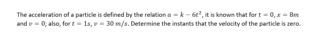 Solved The acceleration of a particle is defined by the | Chegg.com