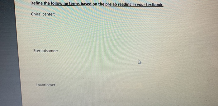 Solved Define the following terms based on the prelab | Chegg.com