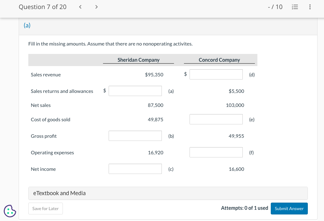Solved Fill in the missing amounts. Assume that there are no | Chegg.com