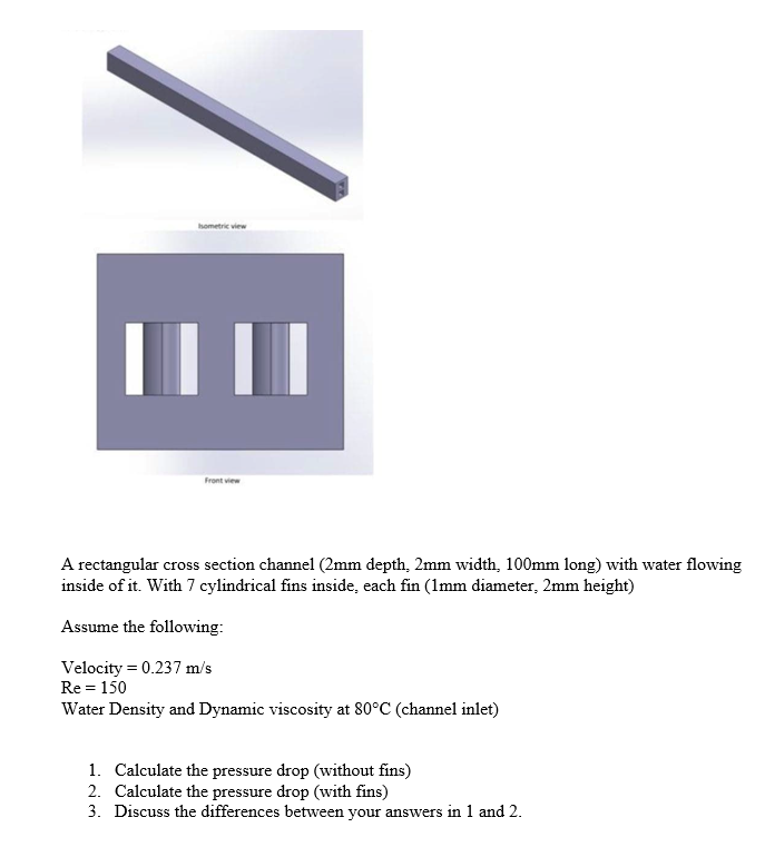 Solved Isometric view Front view A rectangular cross section | Chegg.com