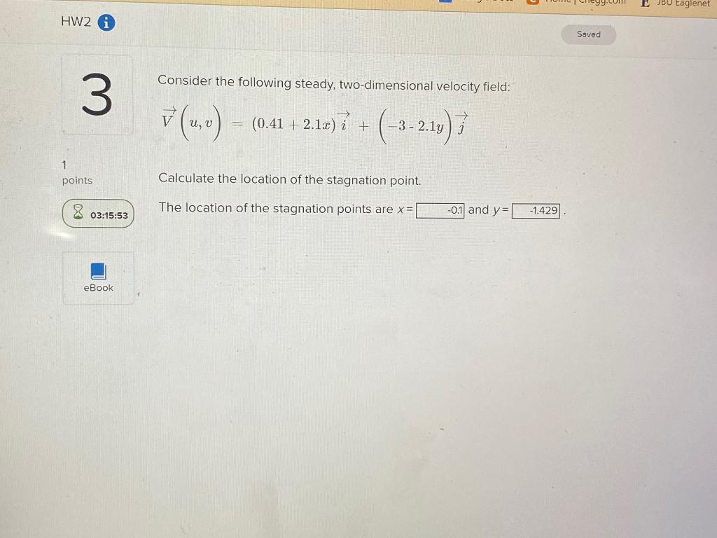 Solved Consider the following steady, two-dimensional | Chegg.com