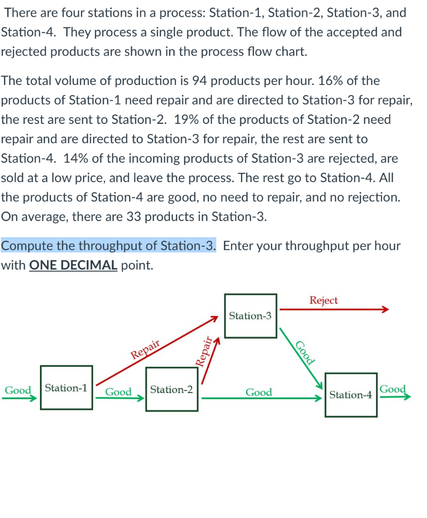 Solved There are four stations in a process: Station-1, | Chegg.com