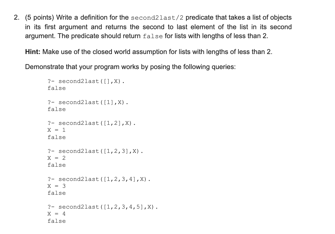 Solved 2. (5 points) Write a definition for the | Chegg.com
