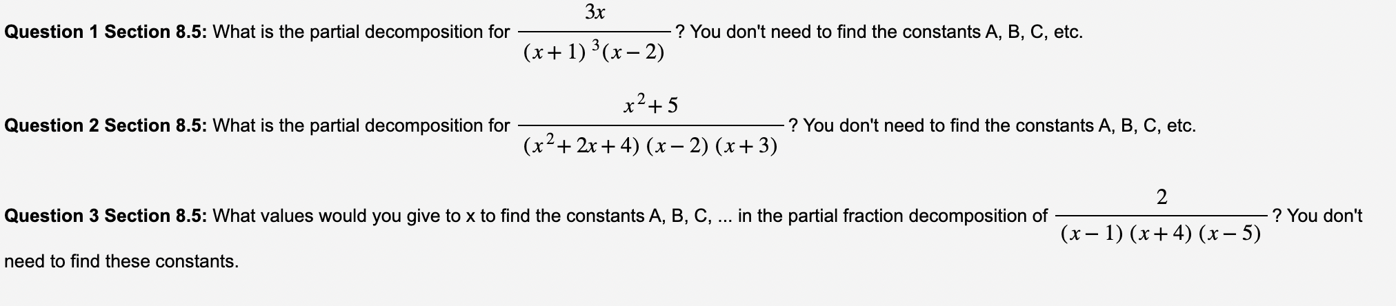 Solved Question 1 Section 8.5: What is the partial | Chegg.com